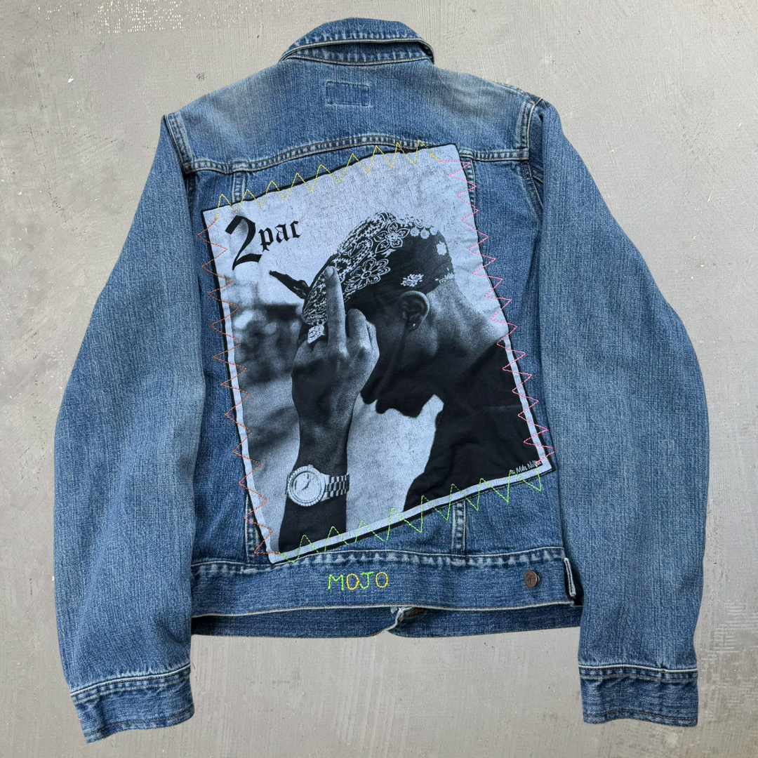 J- HOM Tupac Middle Finger Calvin Klein Reworked Denim Jacket - L – HG ...