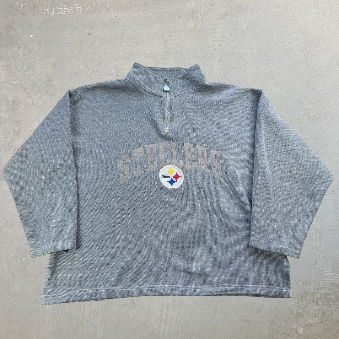 F- Vintage Pittsburgh Steelers NFL Pro Player Quarter Zip Crewneck - X ...