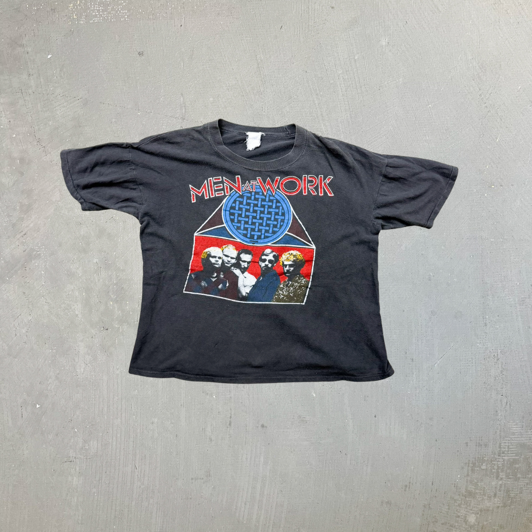 F- Vintage Men At Work Business As Usual Graphic Single Stitch Tee – HG ...