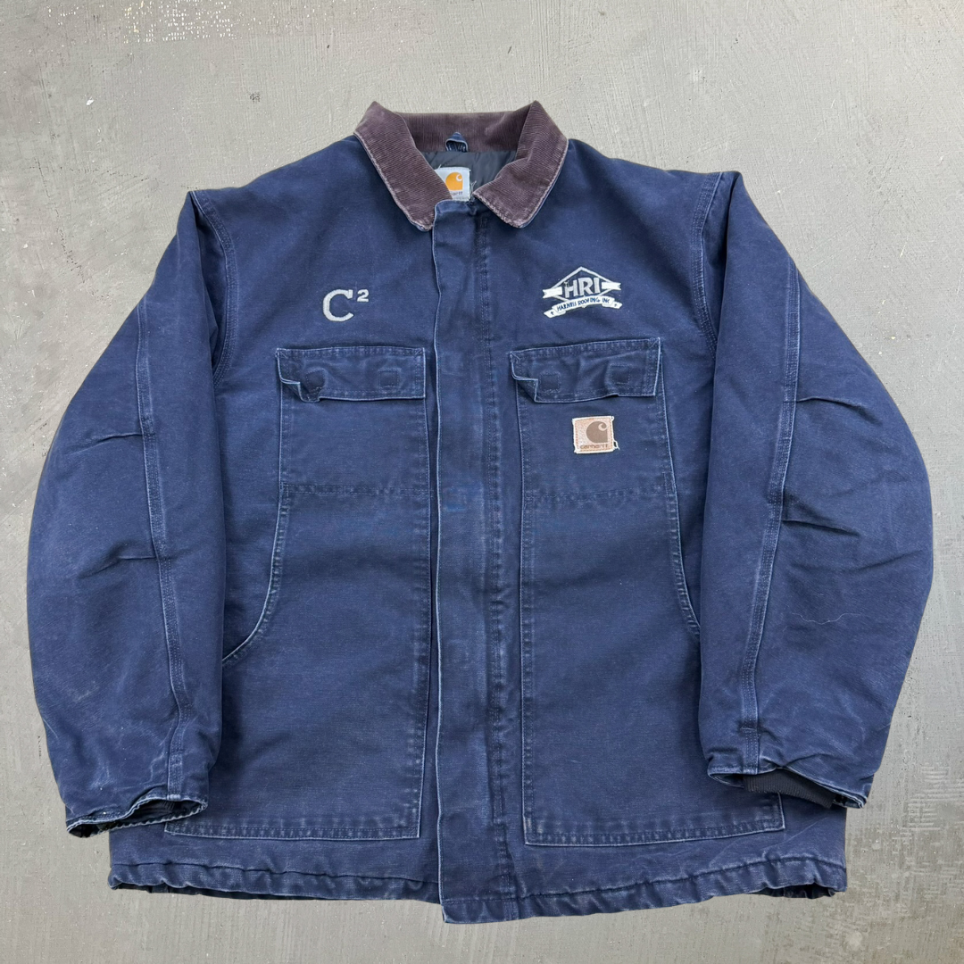 F- Vintage Carhartt Harness Roofing Quilt Lined Sandstone Duck Ridge W ...