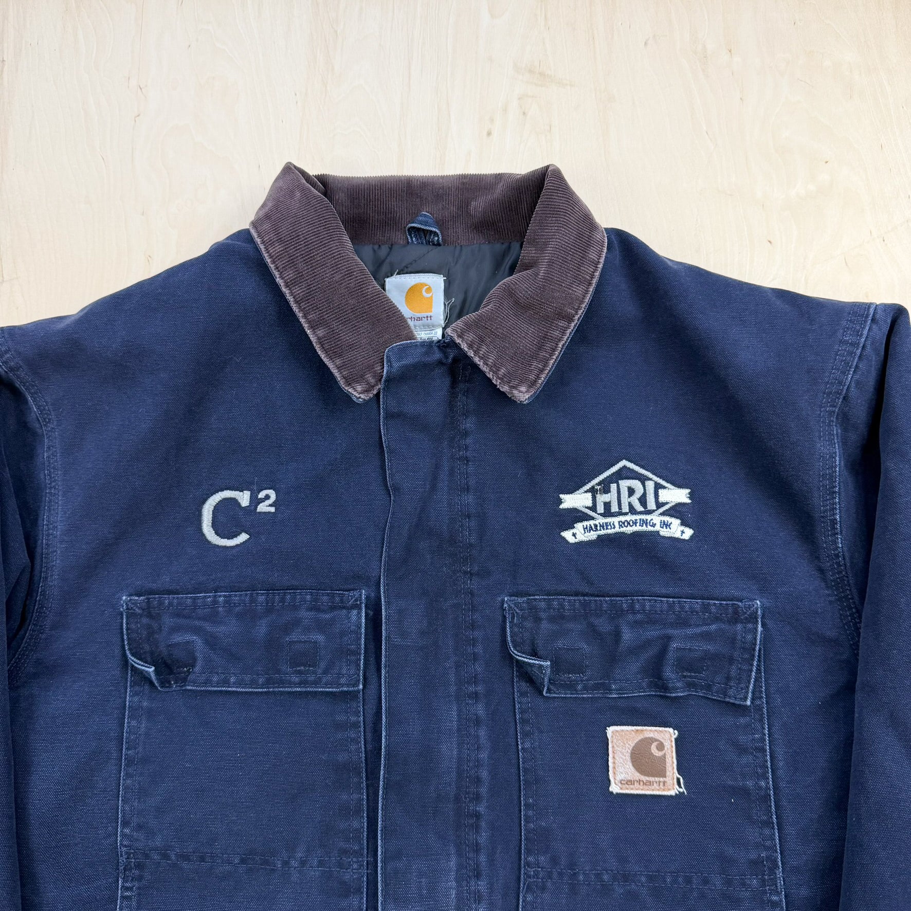 F- Vintage Carhartt Harness Roofing Quilt Lined Sandstone Duck Ridge W ...