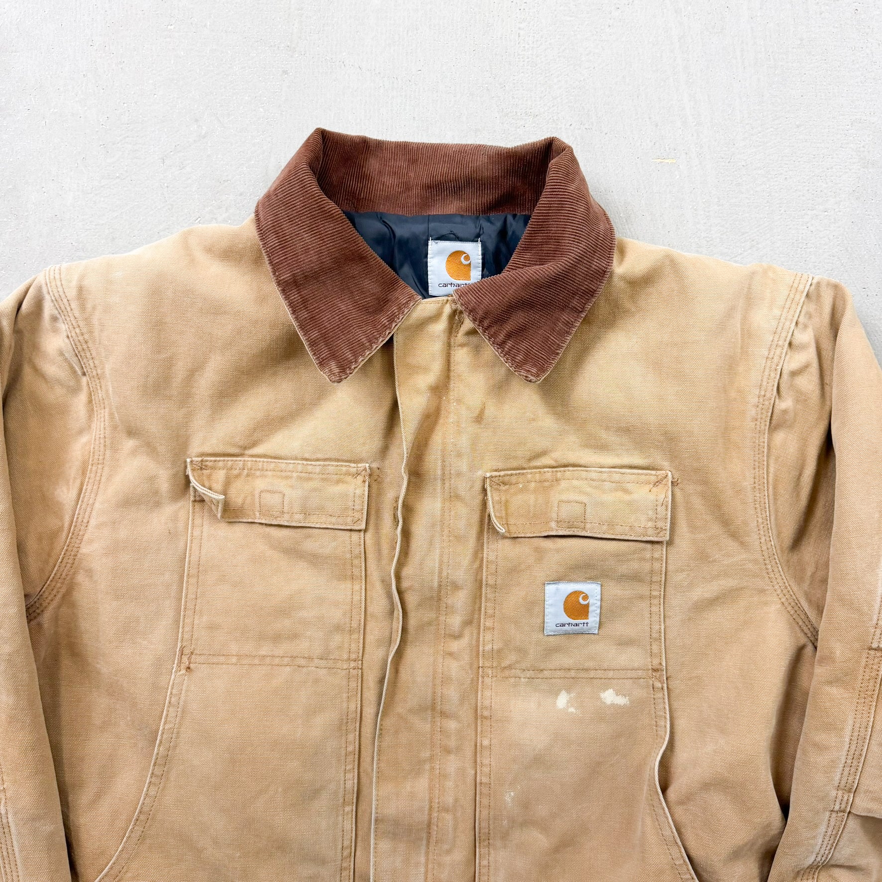 F- Vintage Carhartt Quilt Lined Dark Tan Work Jacket - L – HG VINTAGE