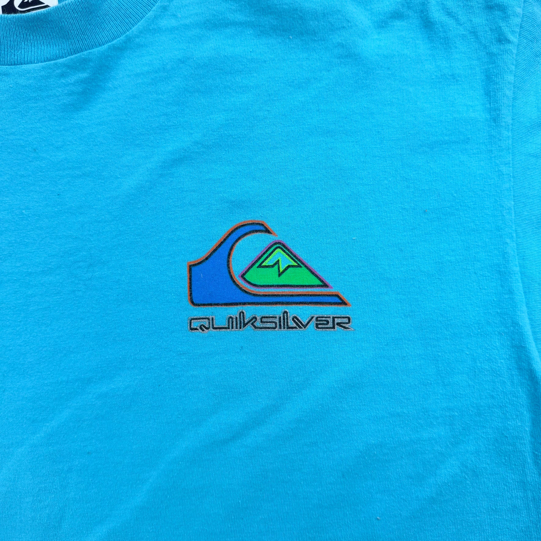 J- Vintage Quicksilver Logo & Text Made In USA Single Stitch Tee - XL ...